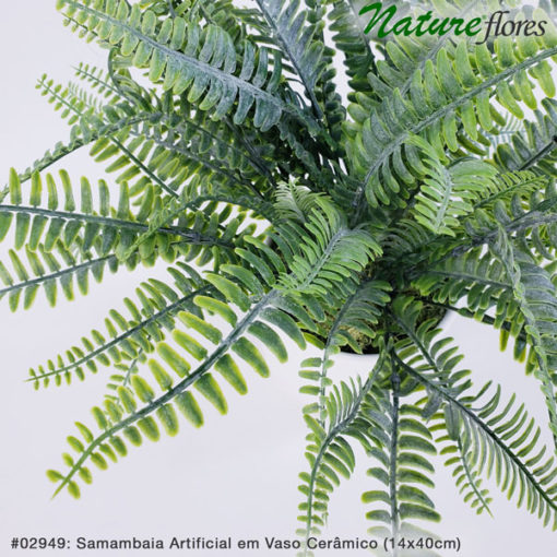 Samambaia Artificial em Vaso Cerâmico (14x40cm) - Nature Flores